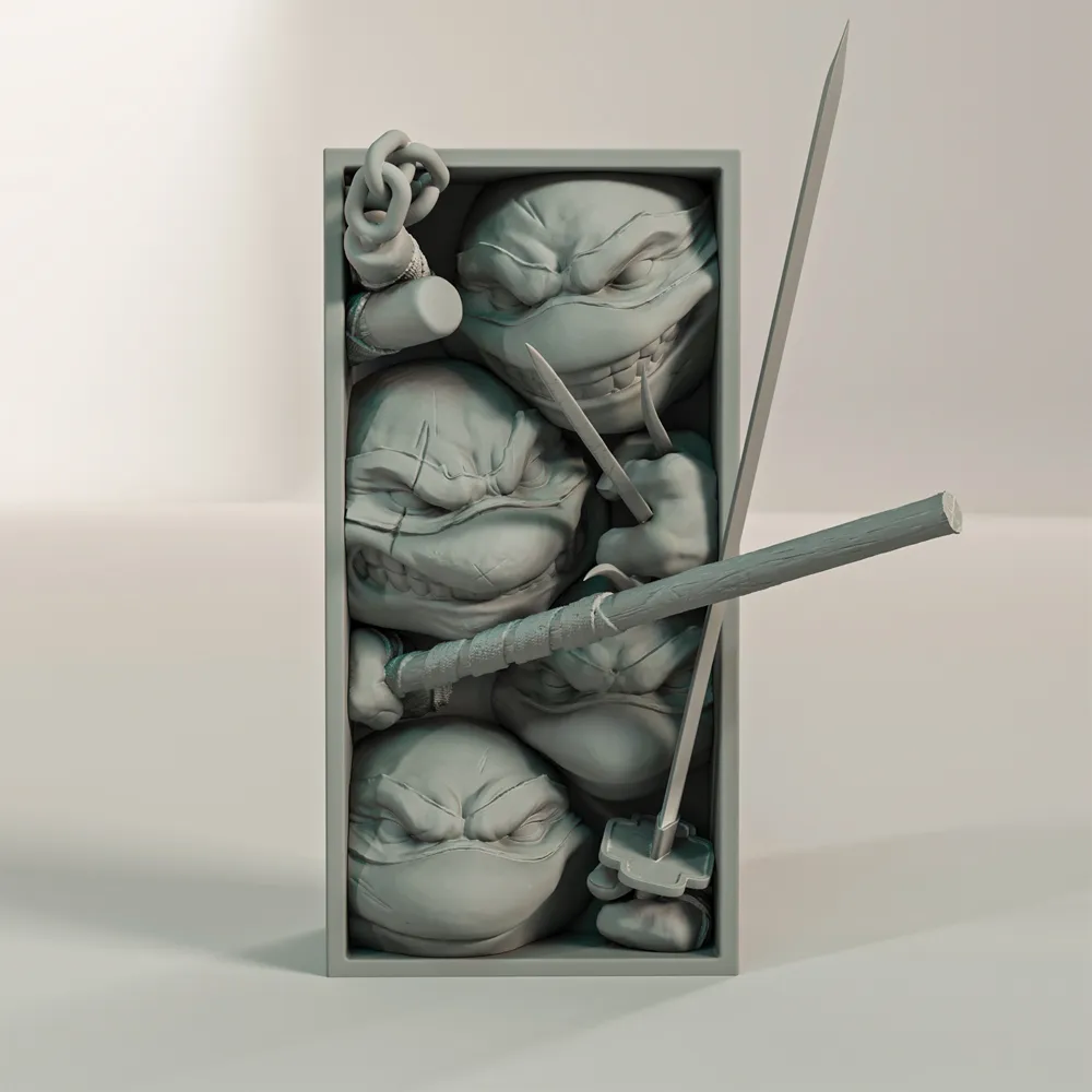 TMNT Book Nook and Wall Mount - Free 3D Print Model - MakerWorld