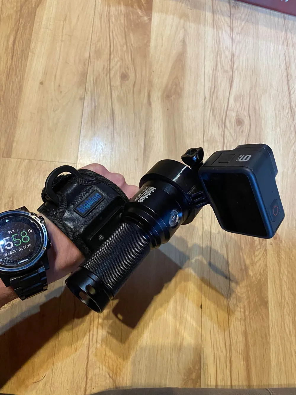 GoPro compatible, flashlight mount 55mm diameter by druk3d.tychy ...