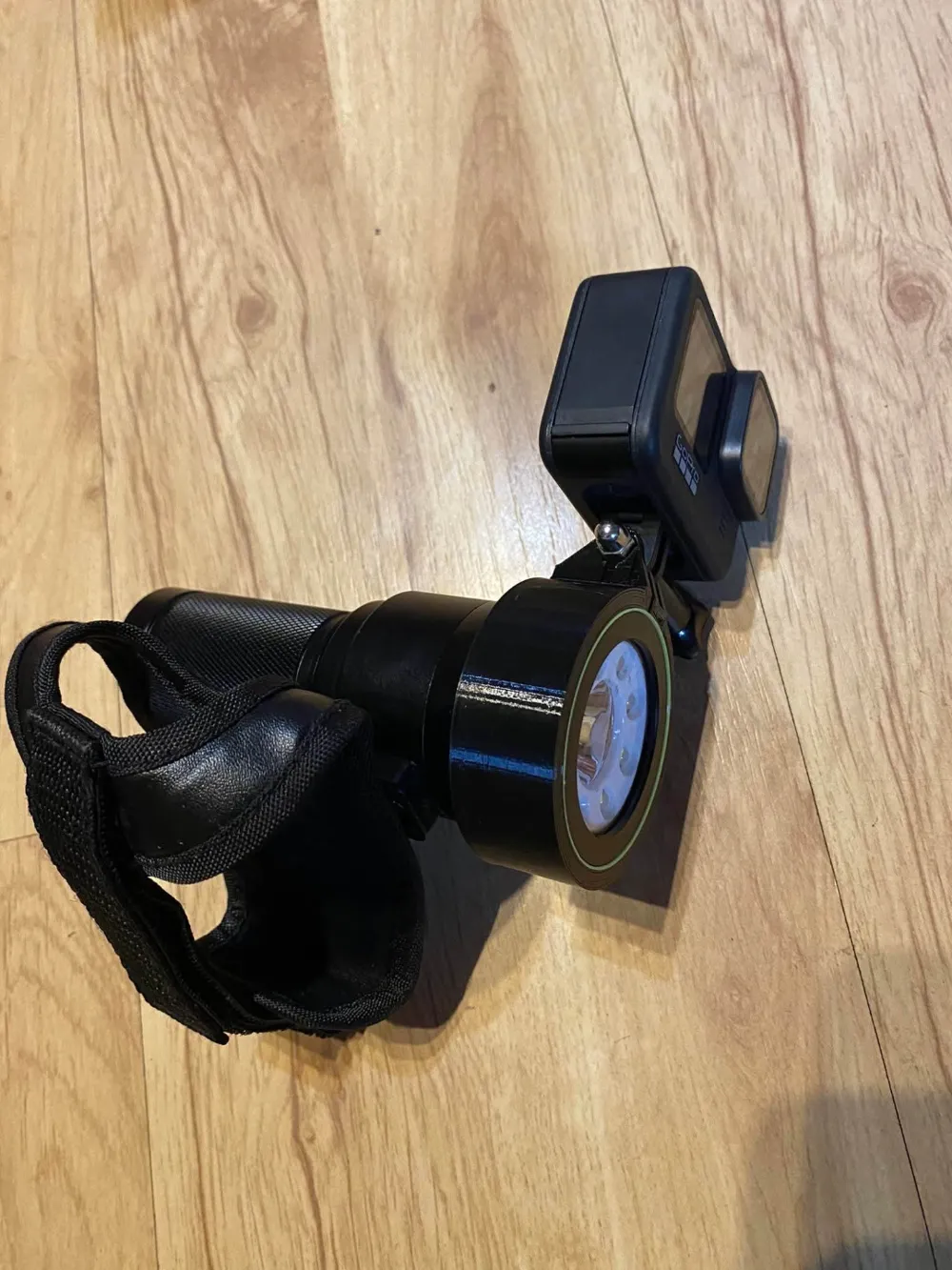GoPro compatible, flashlight mount 55mm diameter by druk3d.tychy ...