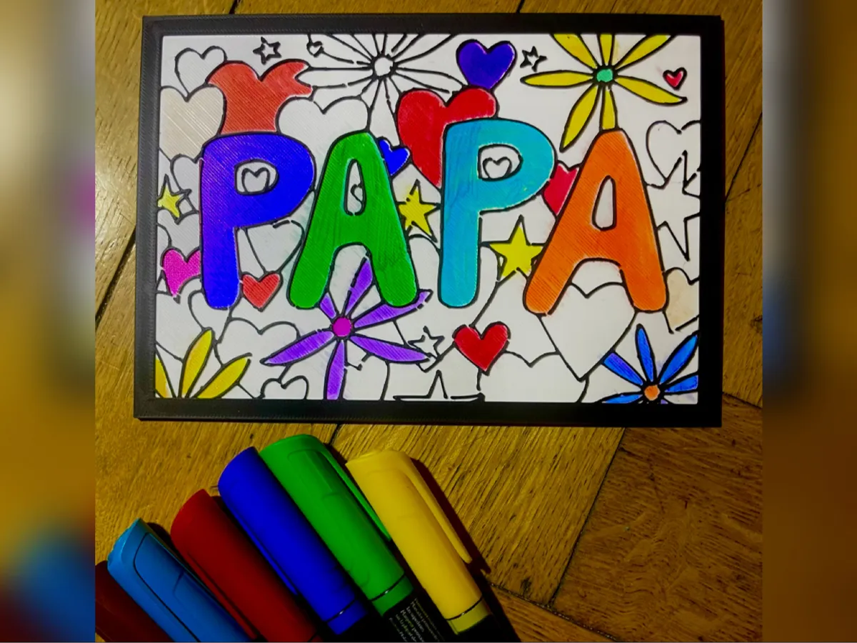 Father's Day coloring page - Free 3D Print Model - MakerWorld