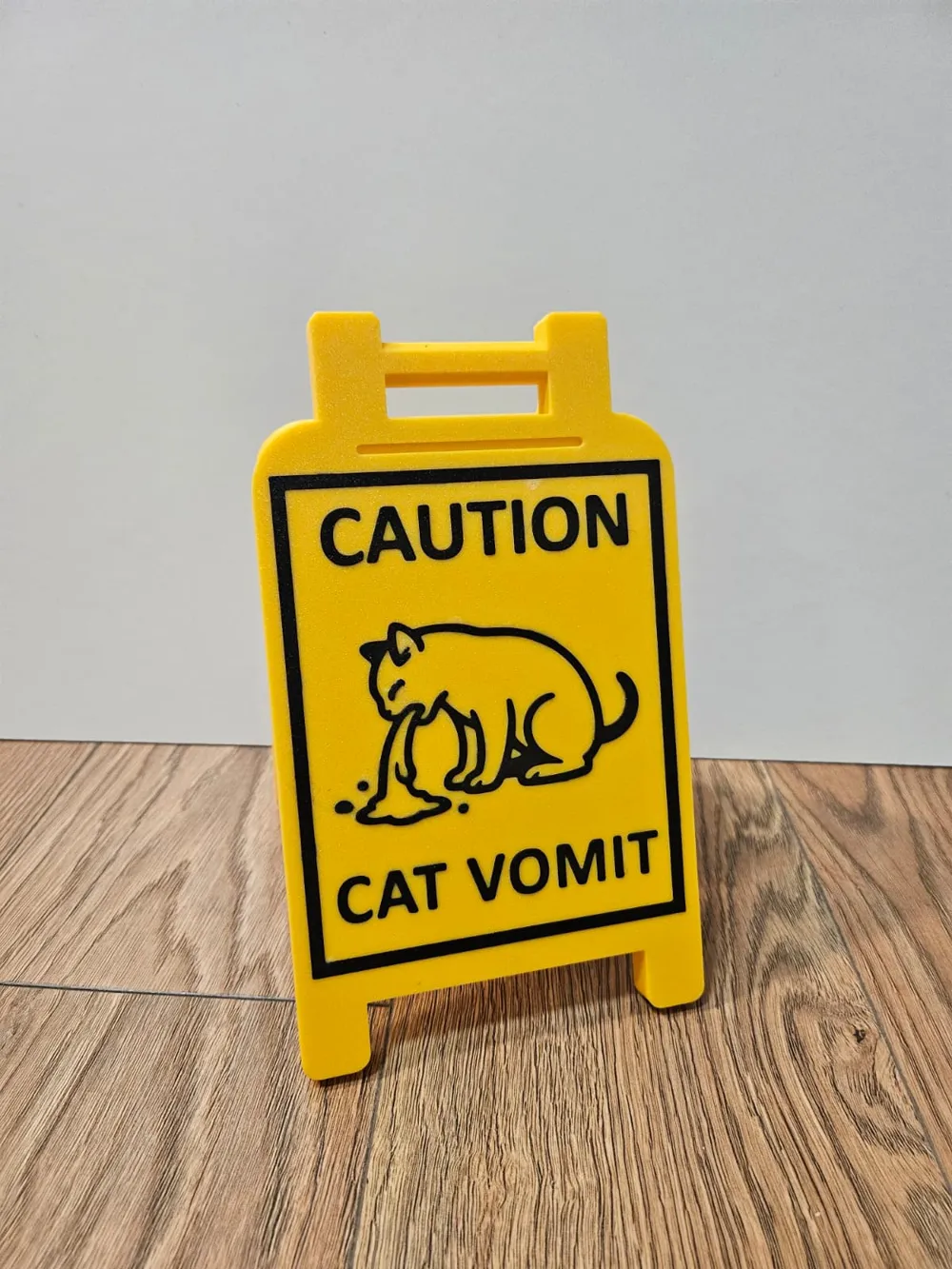 CAUTION CAT VOMIT SIGN [NO AMS] [NO SUPPORT] - Free 3D Print Model ...