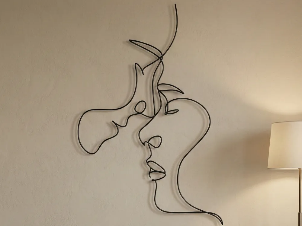 Minimalist Kiss - Continuous Line Art Wall Decor - Free 3D Print Model ...