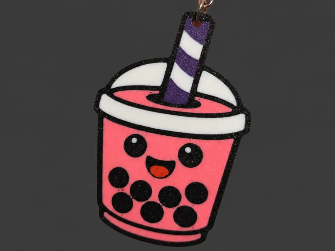 Bubble tea cute keychain - Free 3D Print Model - MakerWorld