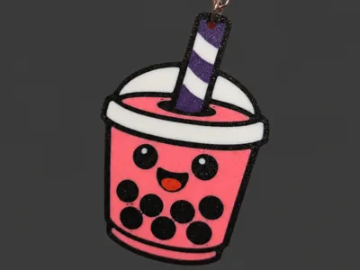 Bubble tea cute keychain - Free 3D Print Model - MakerWorld