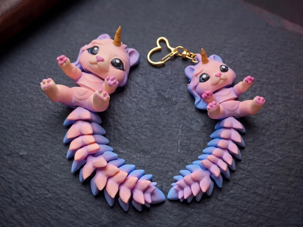 Cute Flexi Unicorn – Toy & Keychain (2 Models) - Free 3D Print Model ...