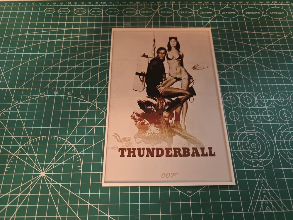 007 Thunderball Movie Poster - Hueforge Art - Free 3D Print Model ...