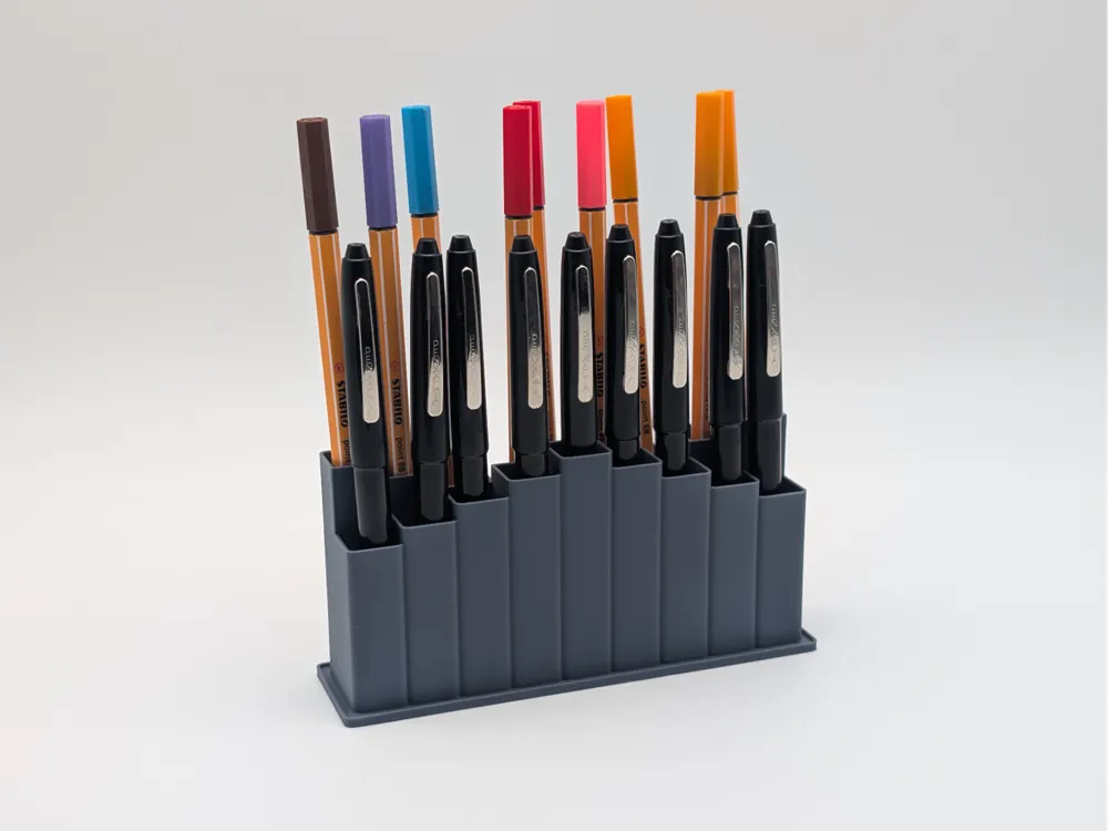 Pen Holder / Stand for 18 pens / modern design - Free 3D Print Model ...