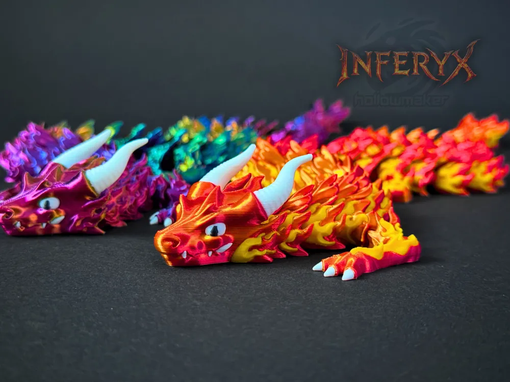Inferyx - Articulated Fire Dragon - Free 3D Print Model - MakerWorld