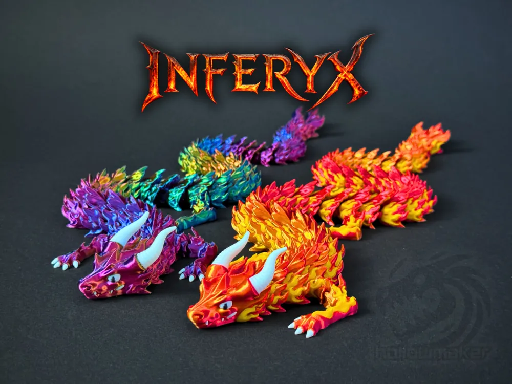 Inferyx - Articulated Fire Dragon - Free 3D Print Model - MakerWorld