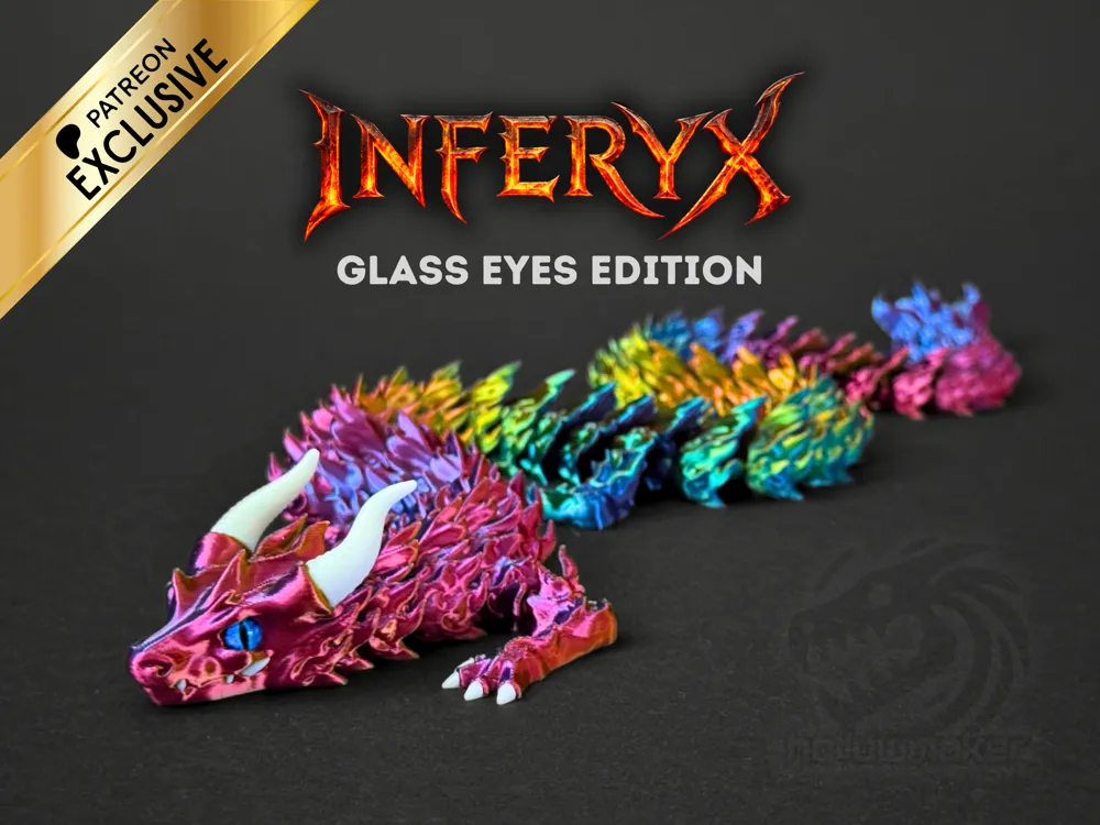 Inferyx - Articulated Fire Dragon - Free 3D Print Model - MakerWorld