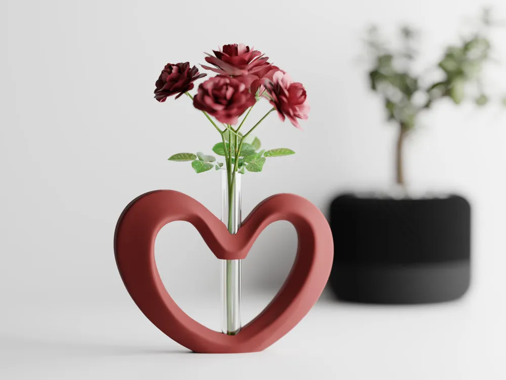 Valentines Heart Vase - Free 3D Print Model - MakerWorld