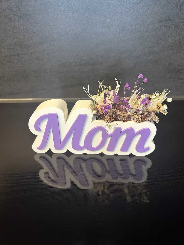 Mom Display Stand – Mother’s Day Flower Vase - Free 3D Print Model ...