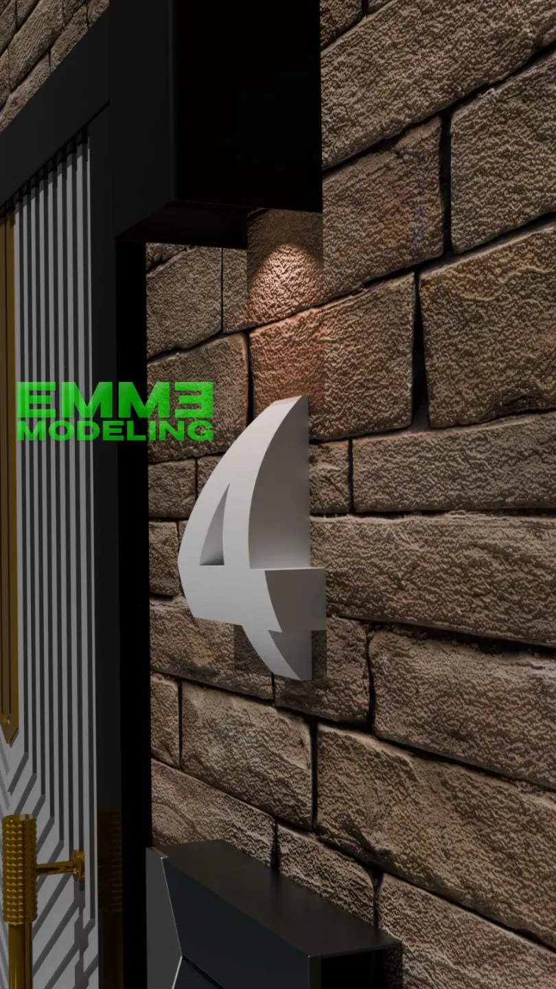 House Number 4 in Modern Rounded Style by emmemodelingMakerWorld ...