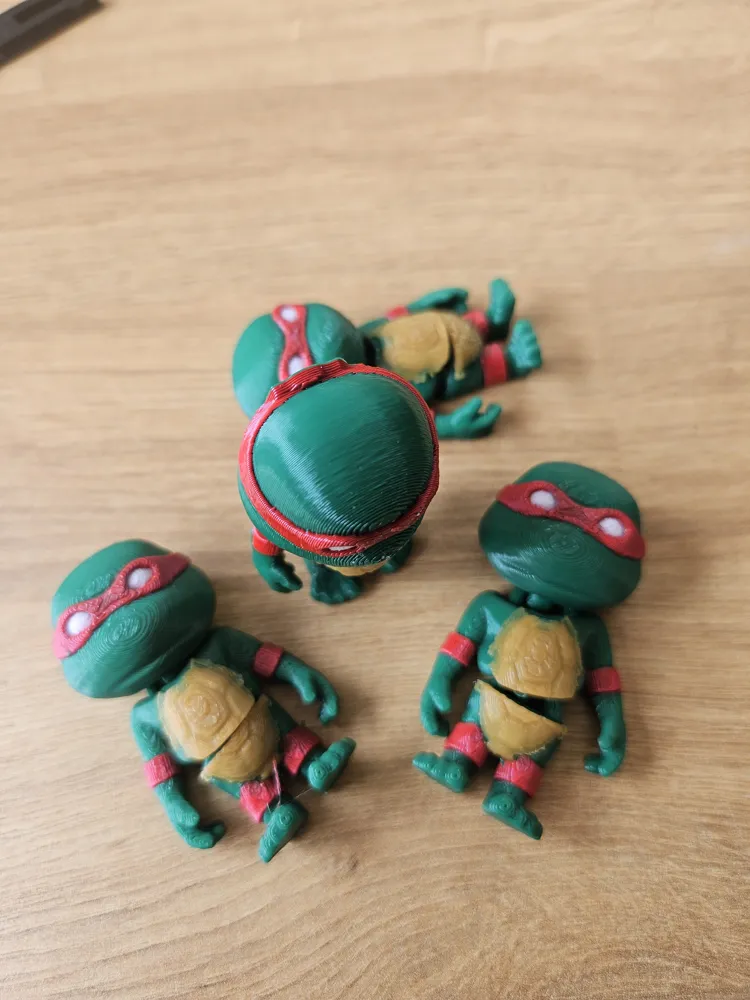 tmnt micro hero articulating raph don leo mikey - Free 3D Print Model ...