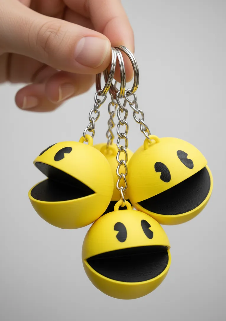 Pacman Keychain - Free 3D Print Model - MakerWorld