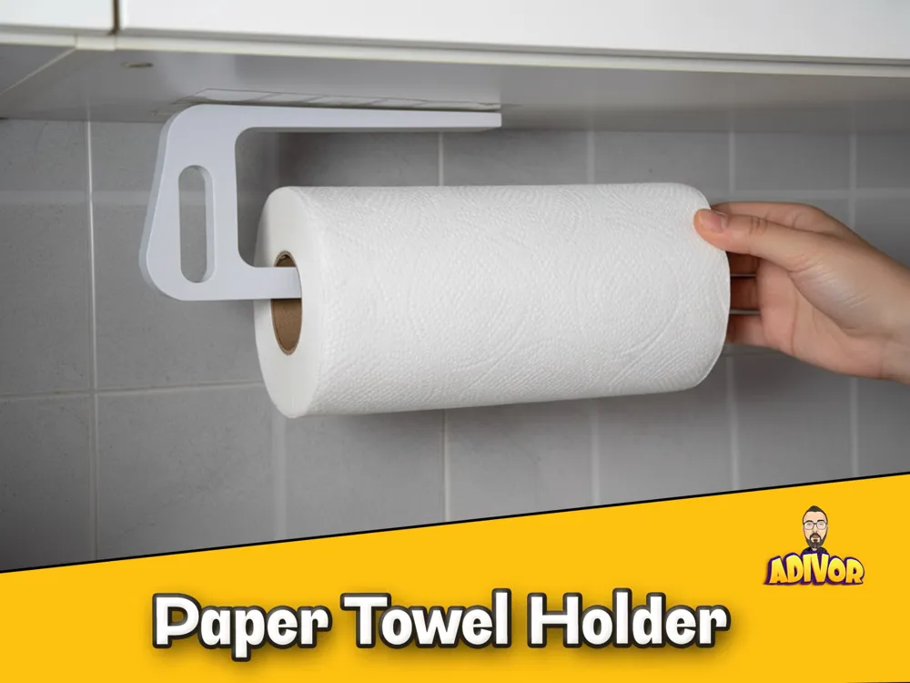 Universal Paper Towel Holder – Fits Large Rolls - Free 3D Print Model ...