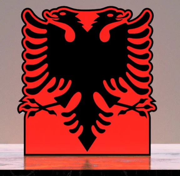 Albanian Flag LED Lightbox by MFDesigns3D - MakerWorld