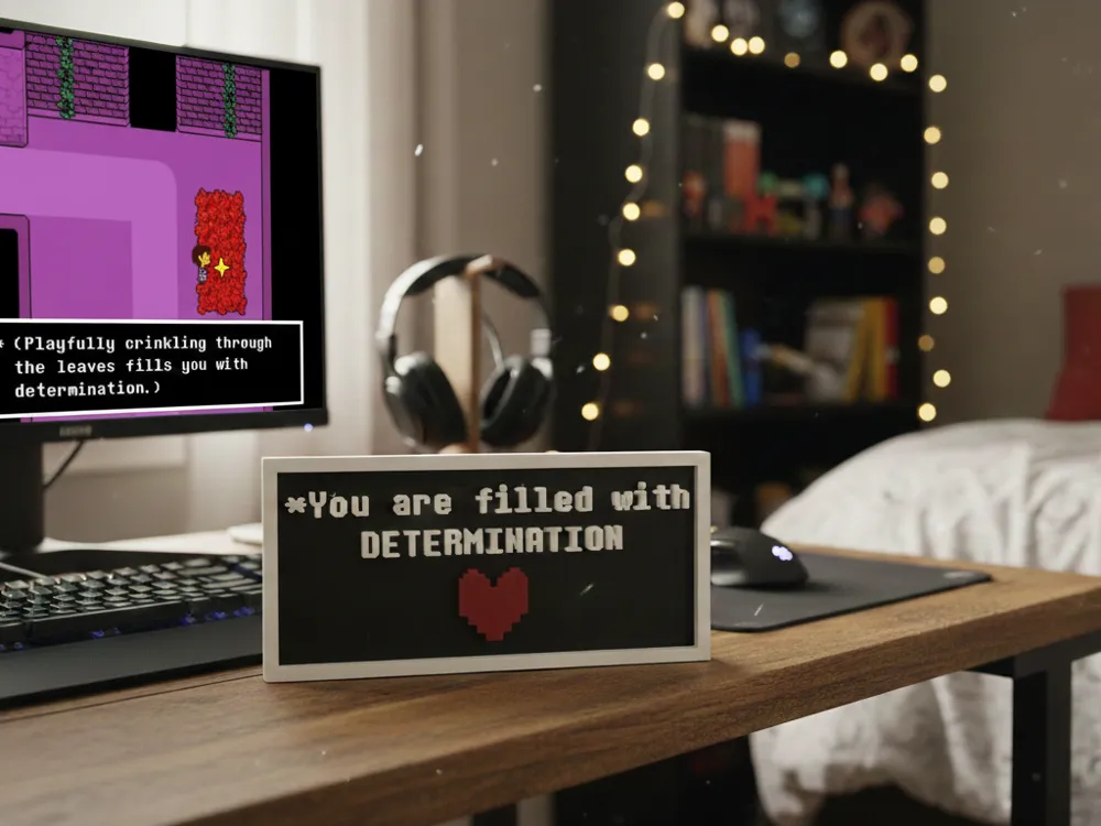 Undertale Determination text (Fan-made) - Free 3D Print Model - MakerWorld