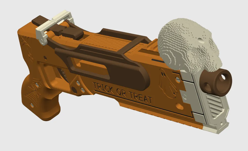 Break Action Halloween Toy Blaster w/ Skull Sight - Free 3D Print Model ...