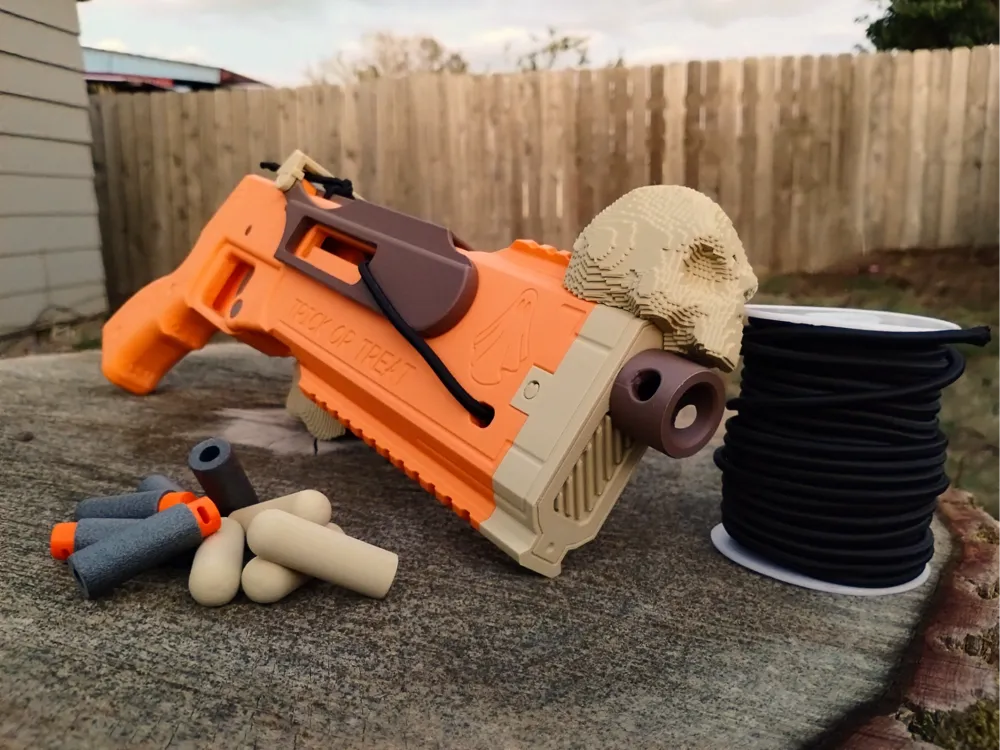 Break Action Halloween Toy Blaster w/ Skull Sight - Free 3D Print Model ...