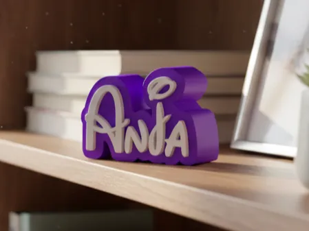 Name Tag Anja - Free 3D Print Model - MakerWorld
