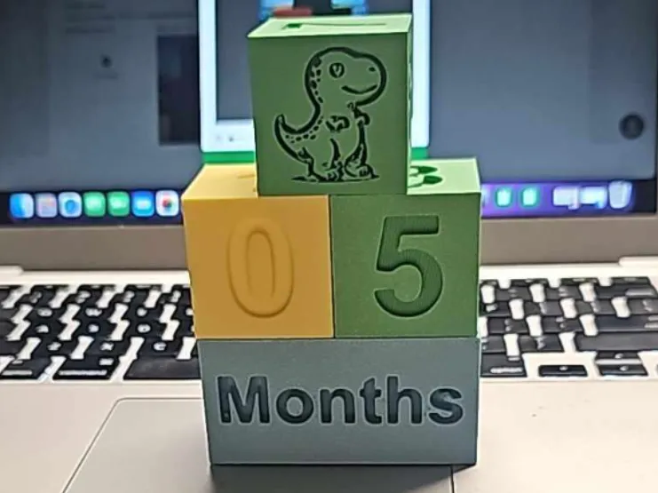 Dinosaurs Cute Milestone cubes - Free 3D Print Model - MakerWorld