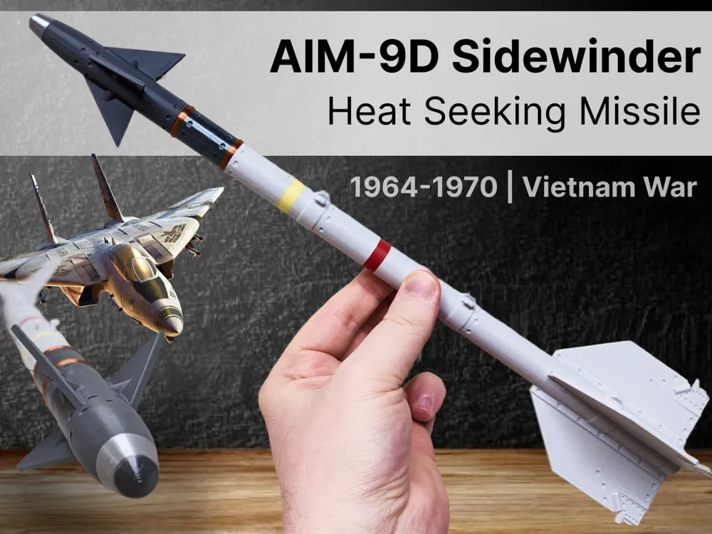 越南战争时期AIM-9D热追踪导弹 来自 Rexi Labs MakerWorld：免费下载 3D 模型