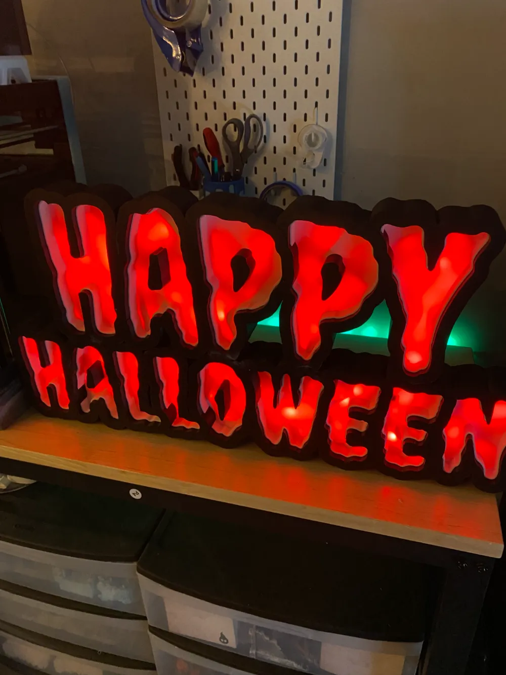 HAPPY HALLOWEEN | Giant Marquee Halloween Stack Sign | RGB Strip Lights ...