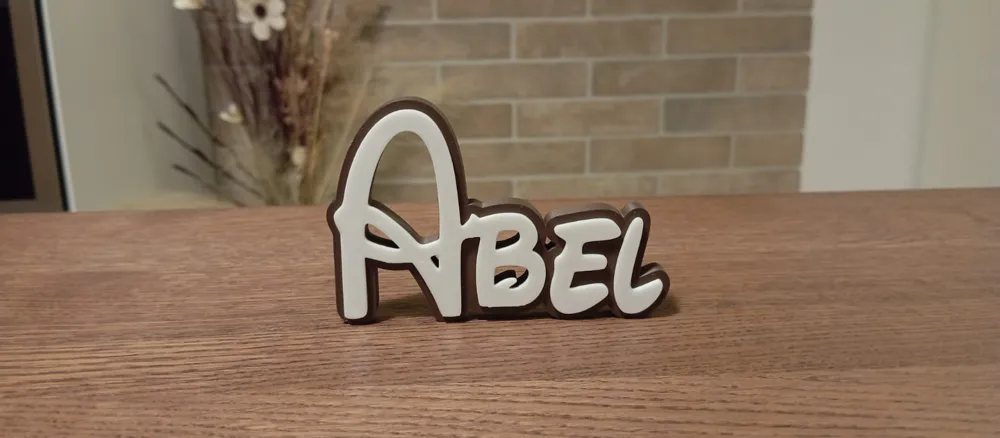 Disney Name Sign Abel Kid Room Wall Decor Tag - Free 3D Print Model ...