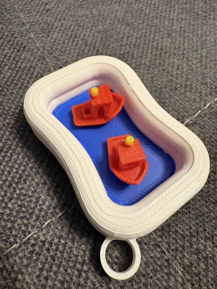 Benchy in the pool keychain - Free 3D Print Model - MakerWorld