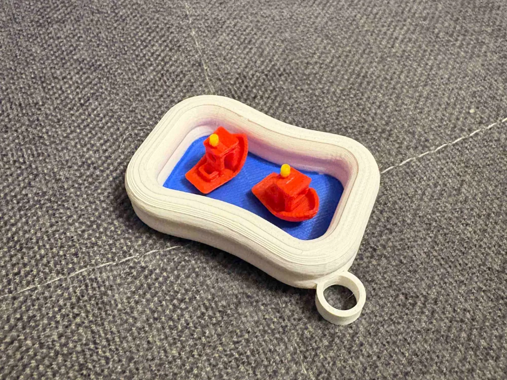 Benchy in the pool keychain - Free 3D Print Model - MakerWorld
