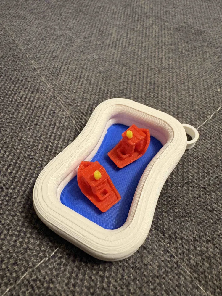 Benchy in the pool keychain - Free 3D Print Model - MakerWorld