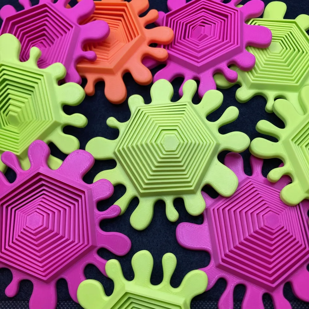 Splat Hexagon Fidget Toy - Print in Place ~48 min - Free 3D Print Model ...