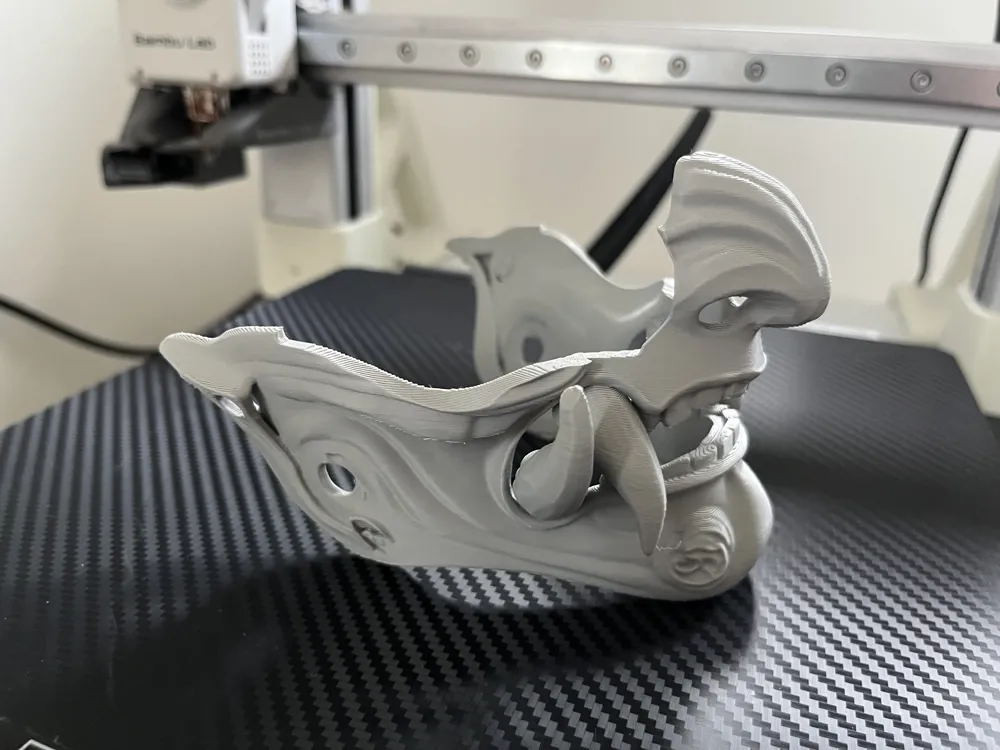 Oni Mask- Ps5 Controller Holder - Free 3D Print Model - MakerWorld