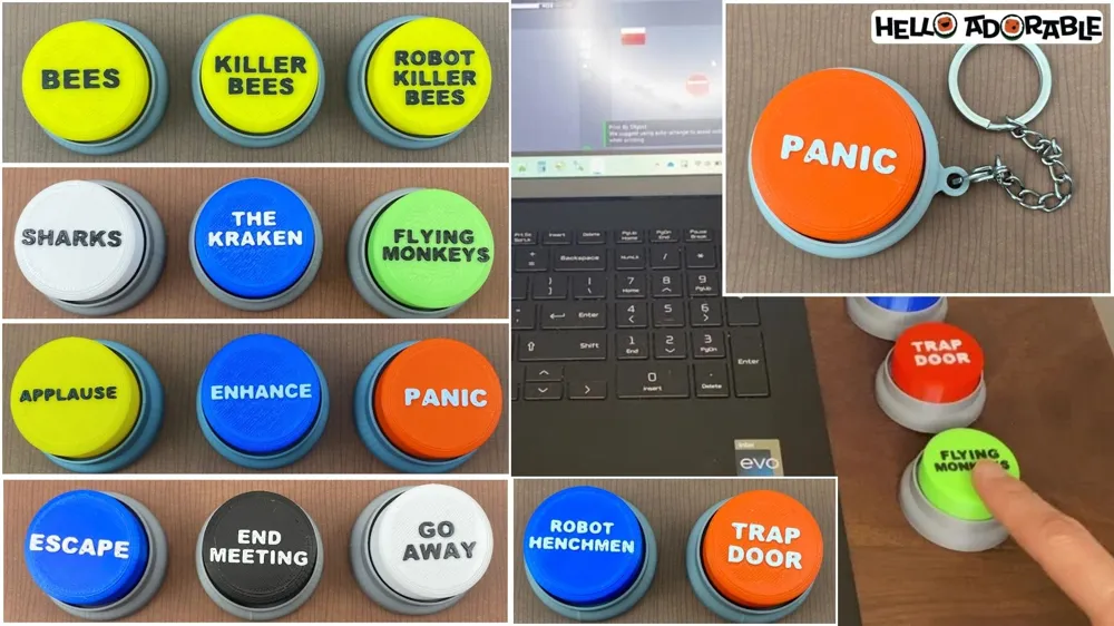 Snarky Button Clicker Fidget Toy (Keychain Option) by helloadorable MakerWorld: Download Free 3D ...