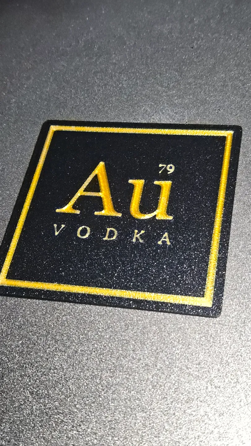 Au vodka coaster by Melmski1 - MakerWorld