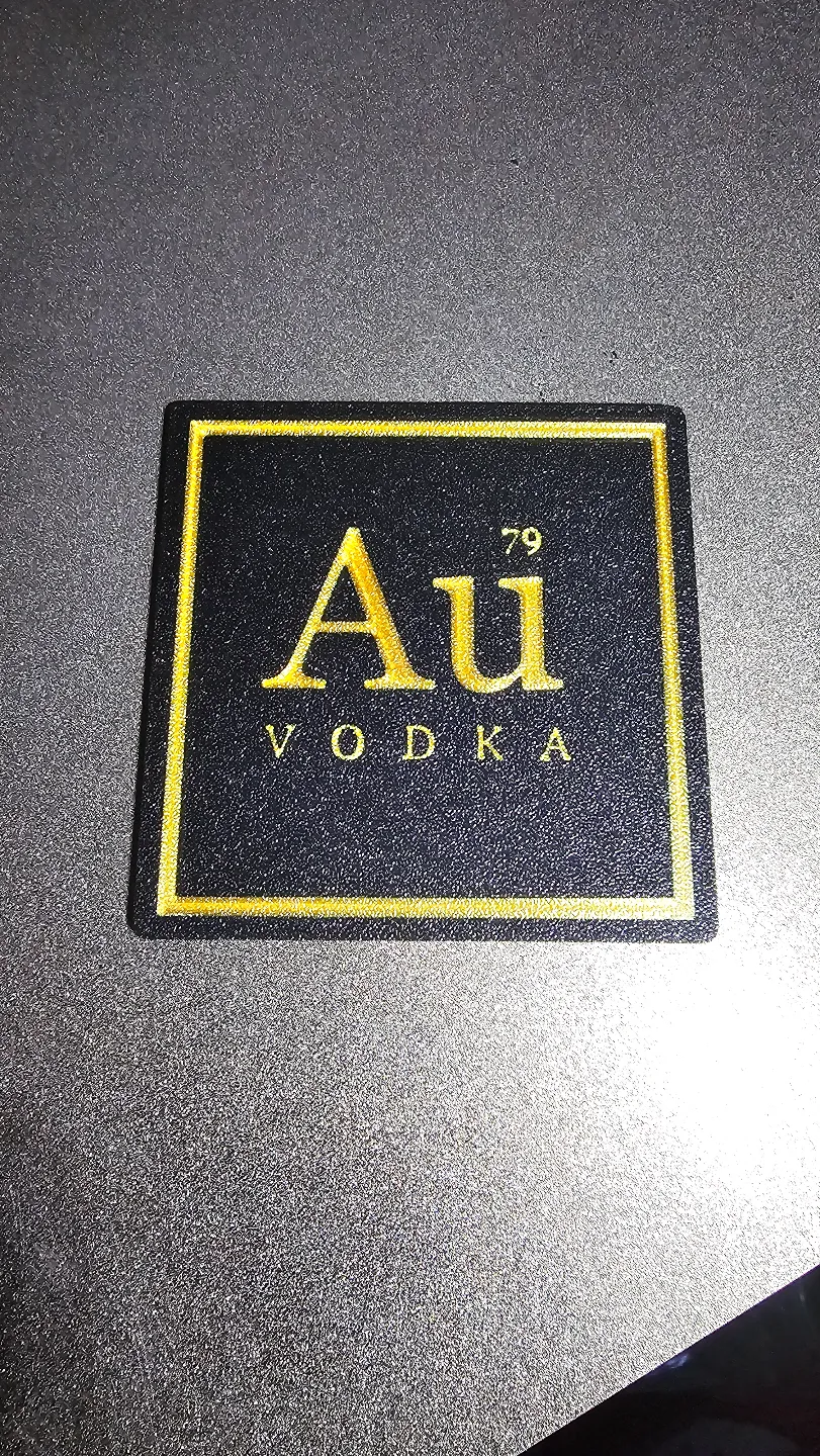 Au vodka coaster by Melmski1 - MakerWorld