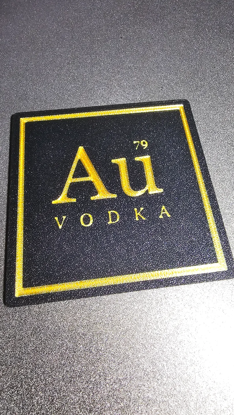 Au vodka coaster by Melmski1 - MakerWorld