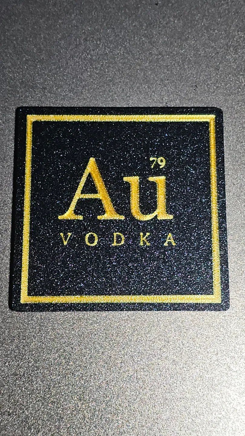 Au vodka coaster by Melmski1 - MakerWorld