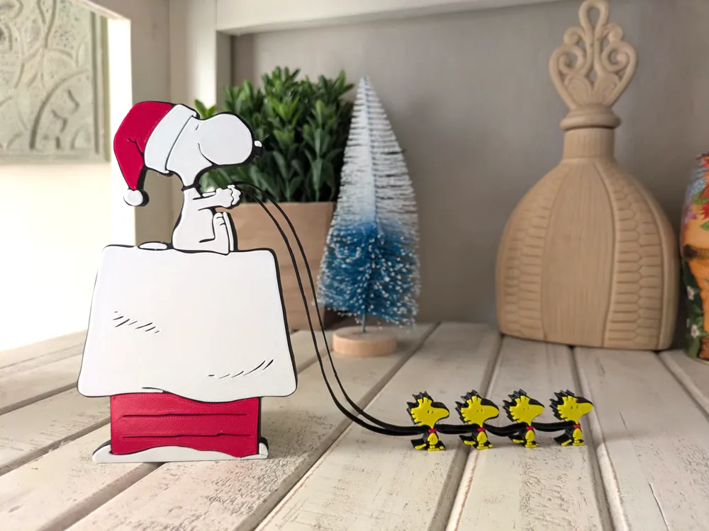 Snoopy and Woodstock Christmas Sleigh - Free 3D Print Model - MakerWorld