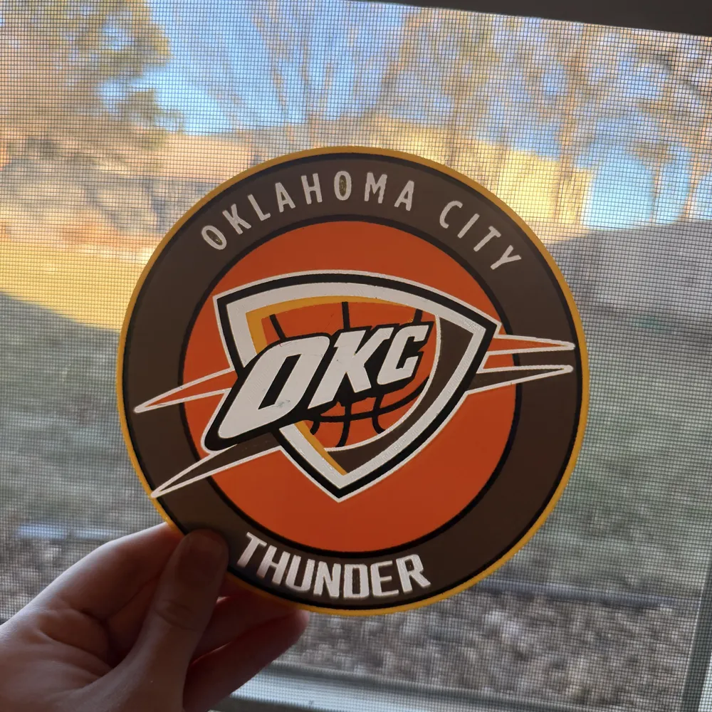 LOGO NBA OKC Thunder - POSAVASOS/SEÑAL DE OFICINA - Modelo de impresión ...