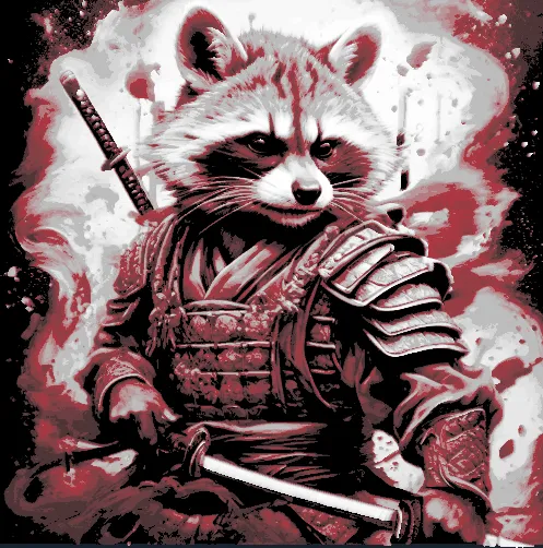 3rd in a series - Raccoon Samurai Portrait - Hueforge by ...