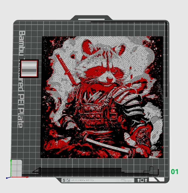 3rd in a series - Raccoon Samurai Portrait - Hueforge by ...