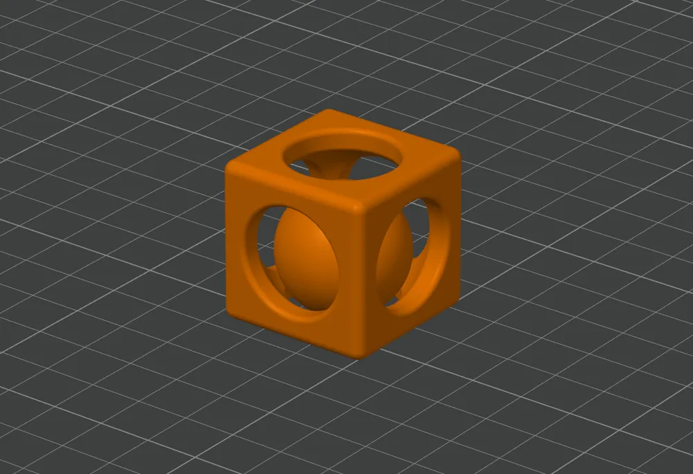 Cube with a ball inside by hcwilliam - MakerWorld