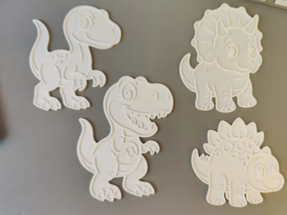 Dinosaur - Themed Colouring Set - 4 dinos - Free 3D Print Model ...