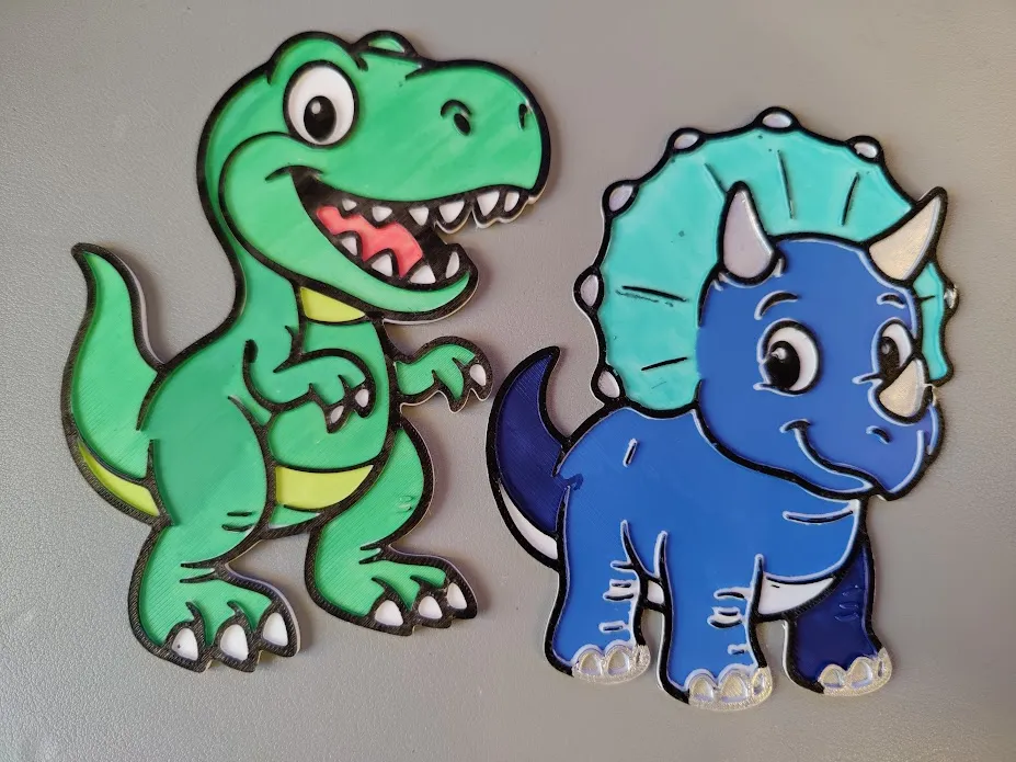 Dinosaur - Themed Colouring Set - 4 dinos - Free 3D Print Model ...