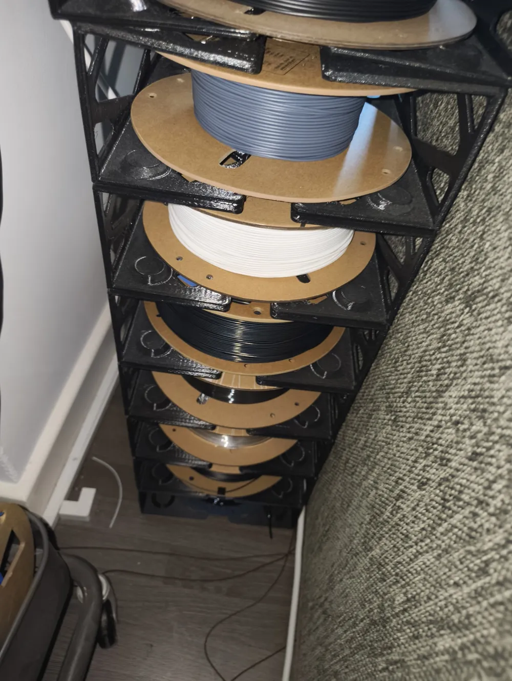Stackable filament spool shelf by Nathan_H_03 MakerWorld: Download Free ...