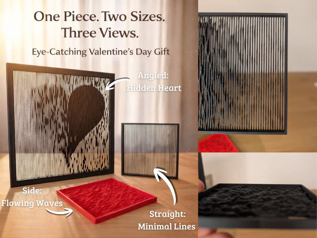 Hidden Heart – Heart Waves Perspective Piece - Free 3D Print Model ...