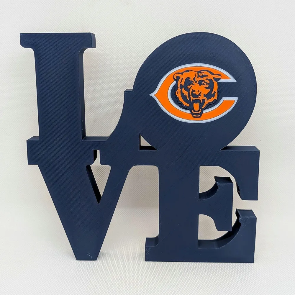 Chicago Bears Love Park Sign - LOVE Statue - Free 3D Print Model ...