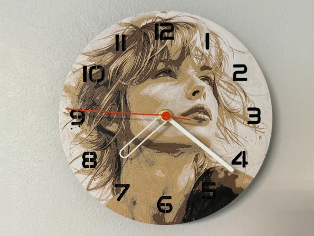 Wall / Desk Clock Taylor Swift +HueForge by cP3D - MakerWorld